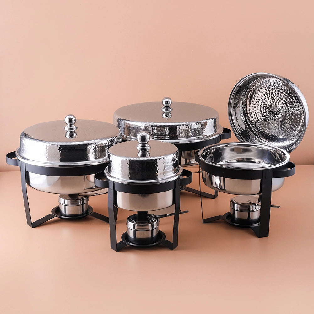 Tri-Glow Premium Chafing Dish – Silver & Black Coloured Buffet Food Wa