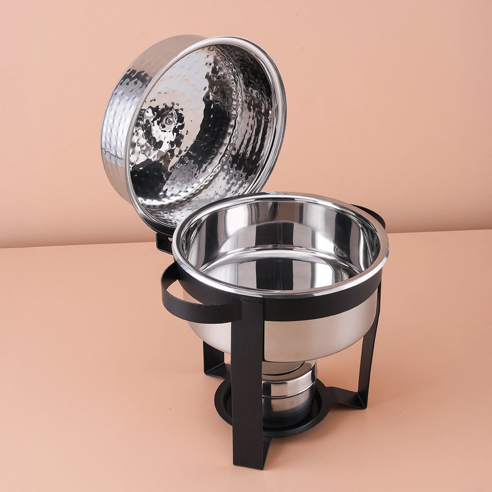 Tri-Glow Premium Chafing Dish – Silver & Black Coloured Buffet Food Wa