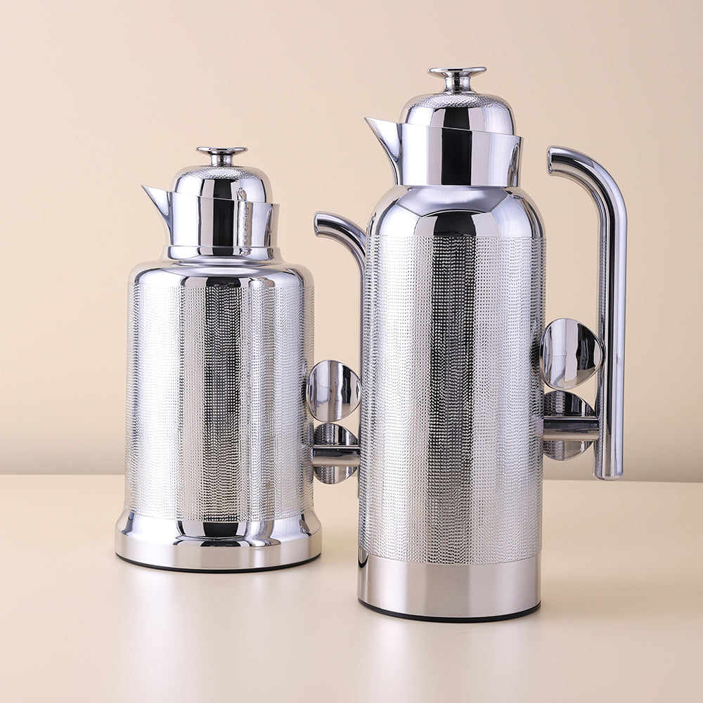 Dallah 1 Litre Duo Set- Silver Vaccum Flask